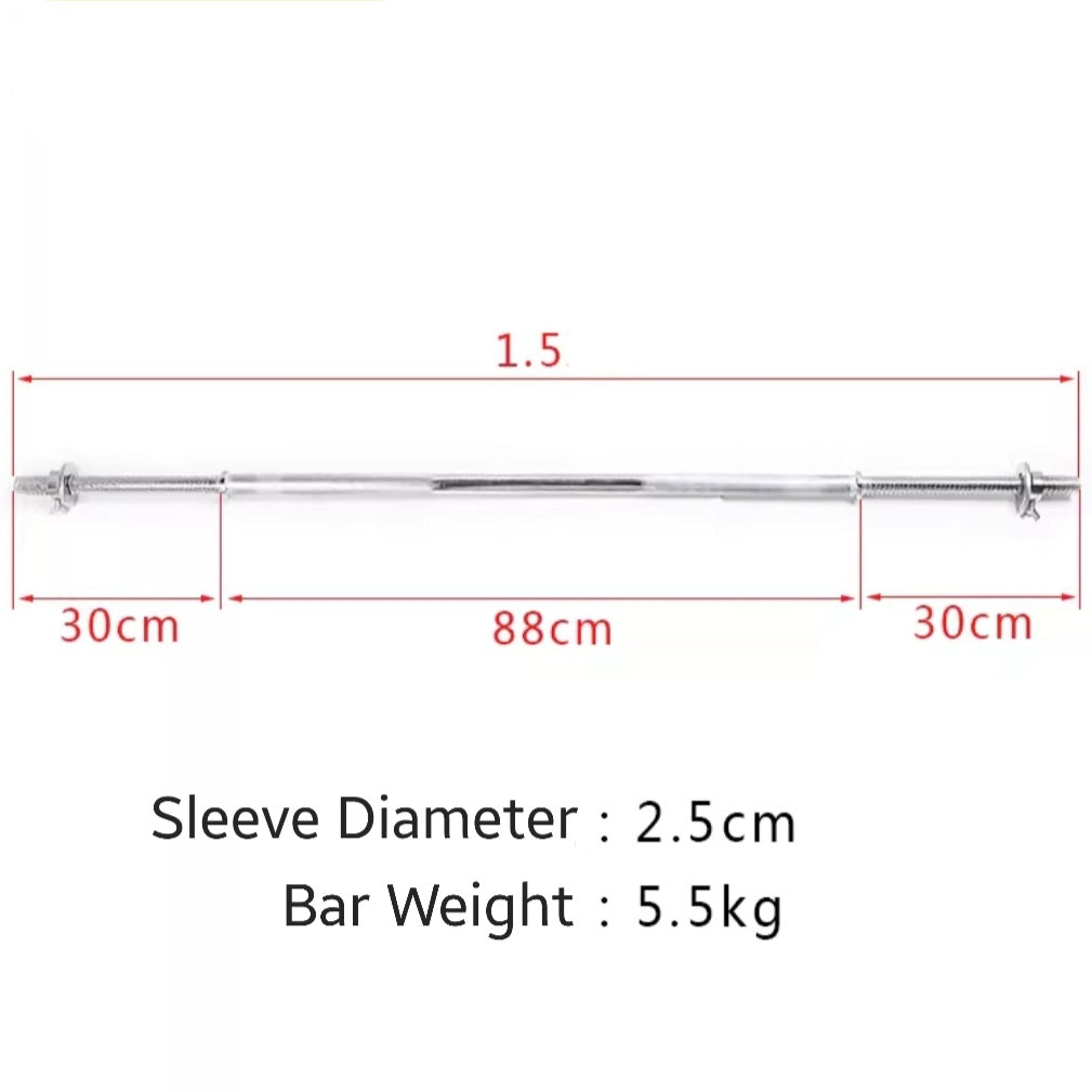1.5m Standard (1 Inch) Straight Bar – GYMZGARAGE SINGAPORE